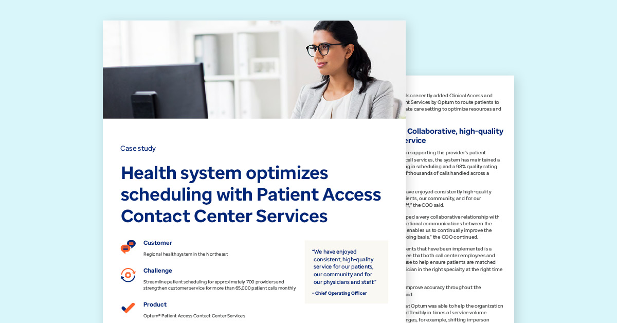 Utilizing Patient Access Contact Center Services | Optum